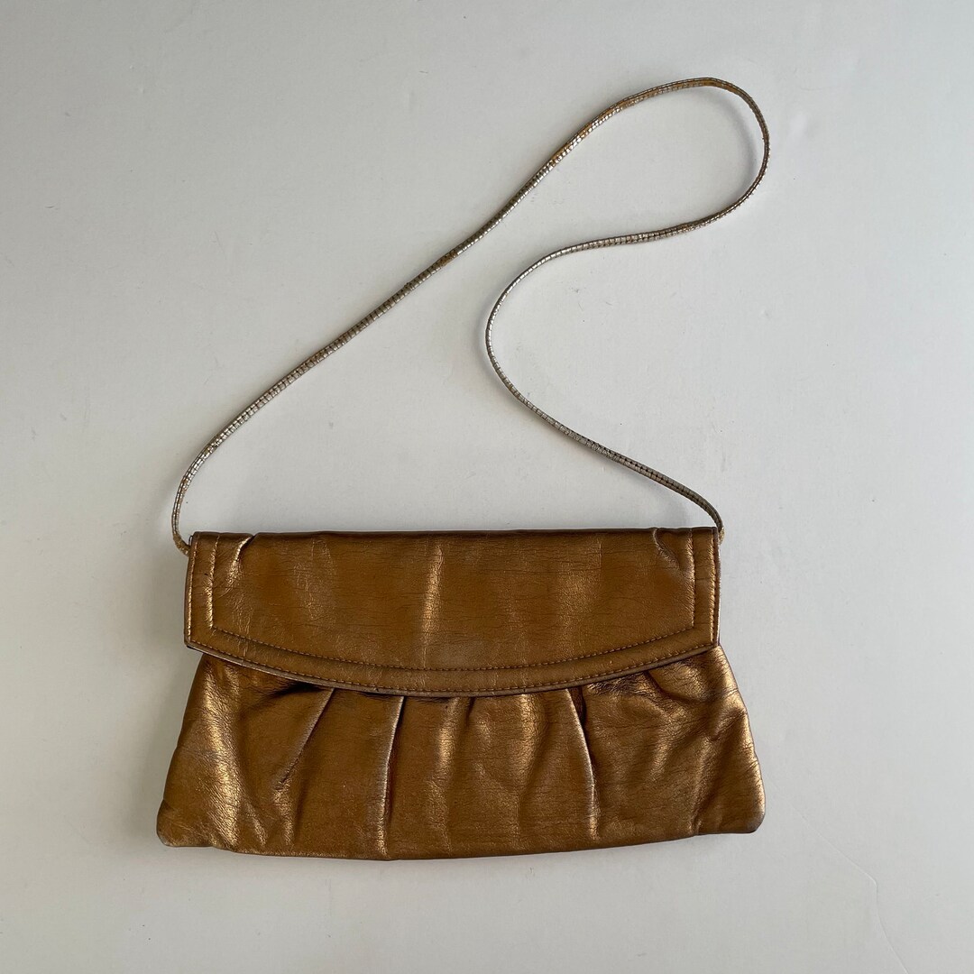 Vintage Copper Shoulder Bag | Shiny Bronze Disco-inspired Crossbody ...