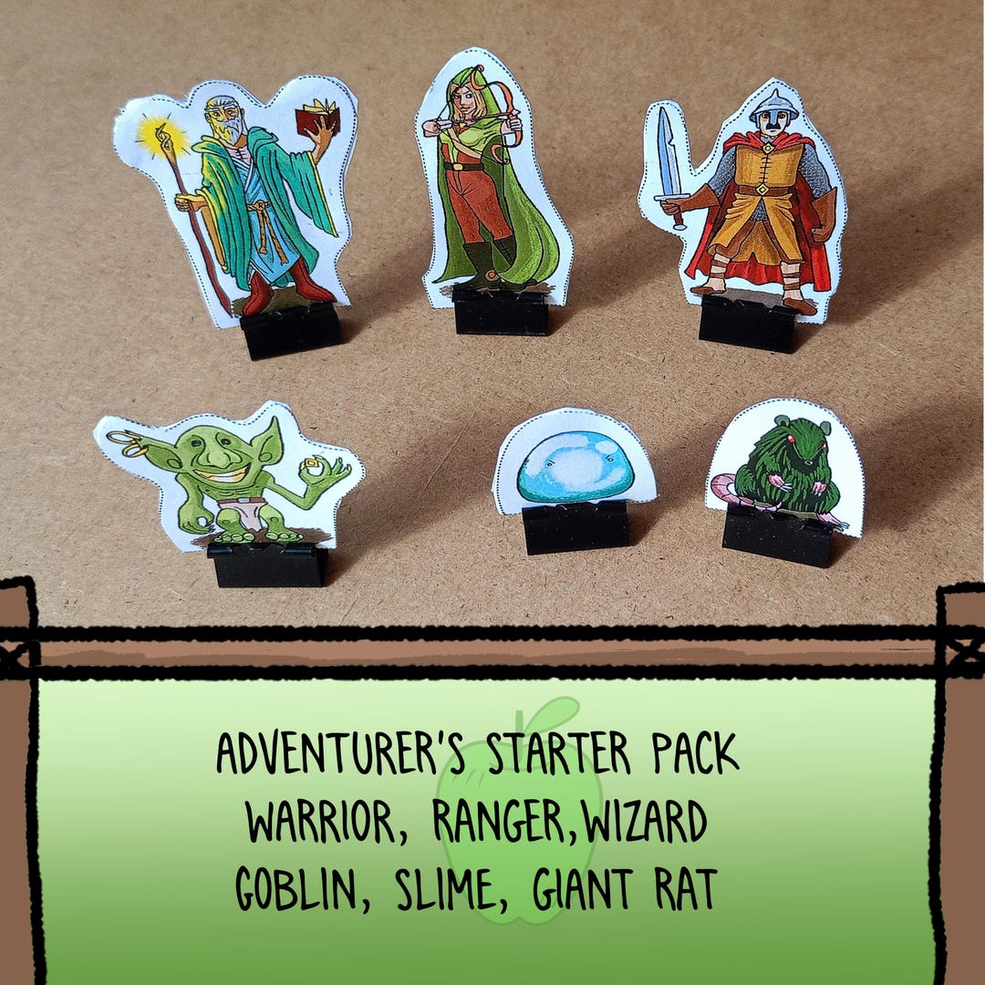 Adventurer's Starter Pack | Dnd Paper Miniatures Pack | Paper ...