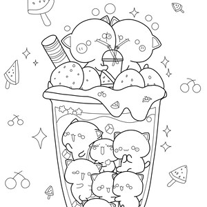 Cute Mini Figures Coloring Pages - Etsy