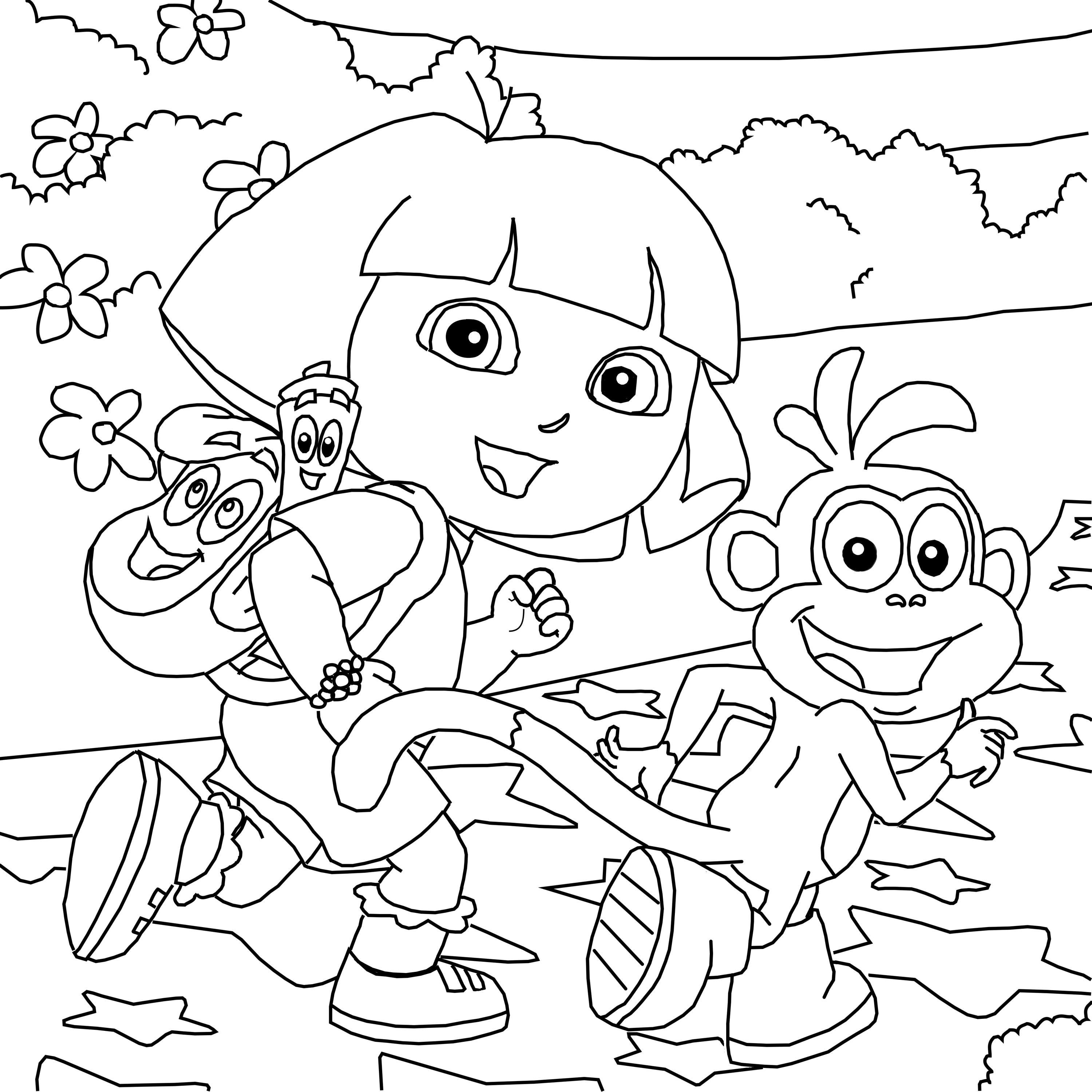 Dora the Explorer Coloring Page - Etsy
