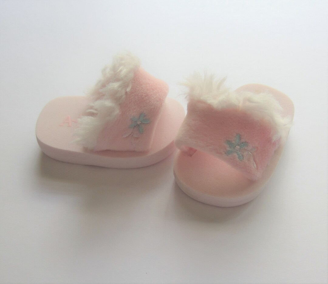 American Girl Doll Slippers, Pink Fuzzy Slippers, Satin Floral PJ Set ...