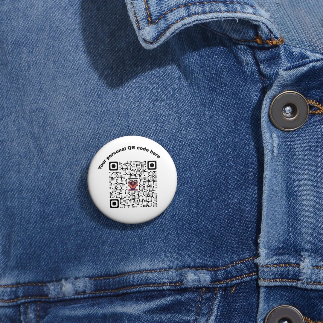 Custom QR Code Pin Buttons, Personalized Pins for Events, Customizable ...
