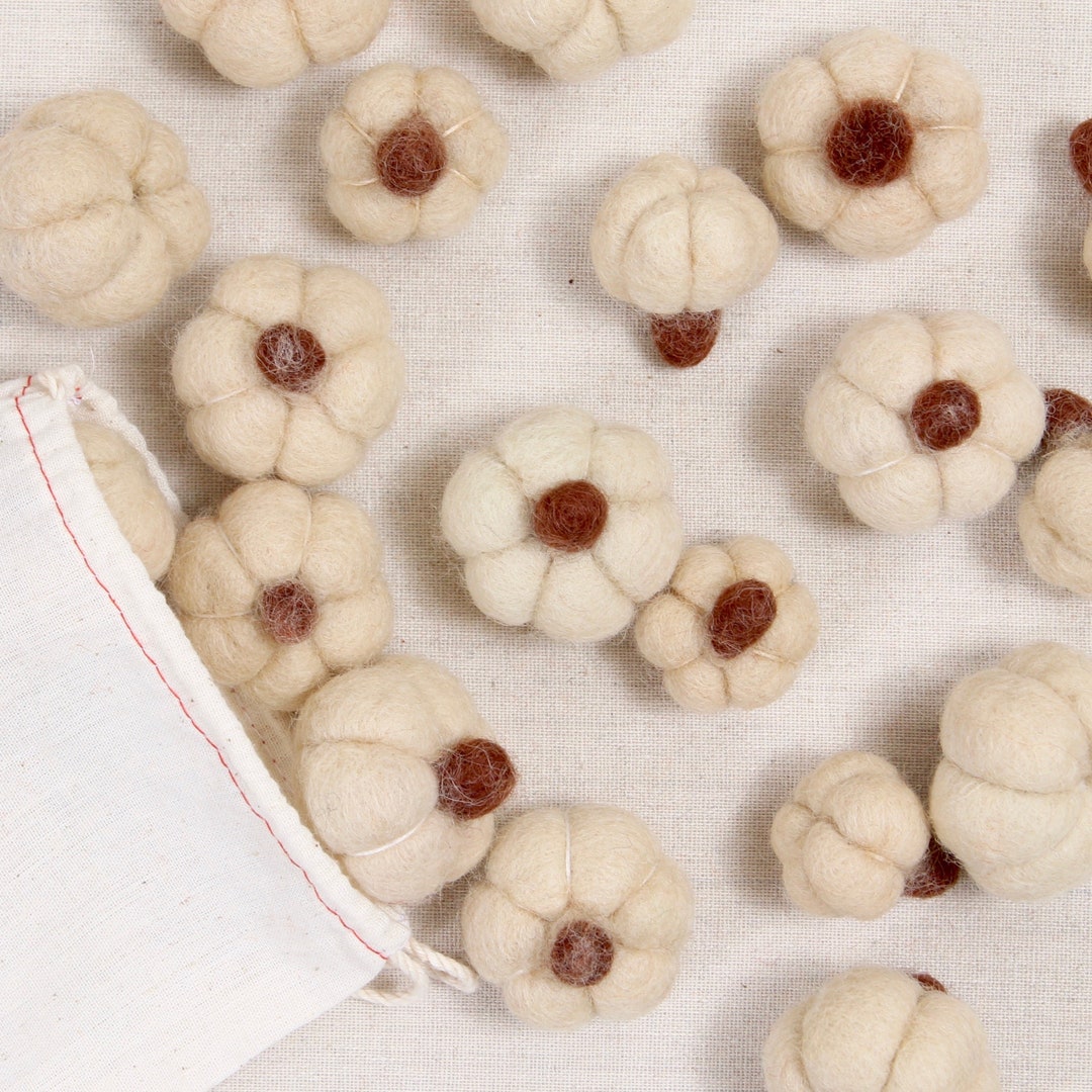 Pumpkin Felted Shapes, Almond // Halloween Decorations // Fall ...