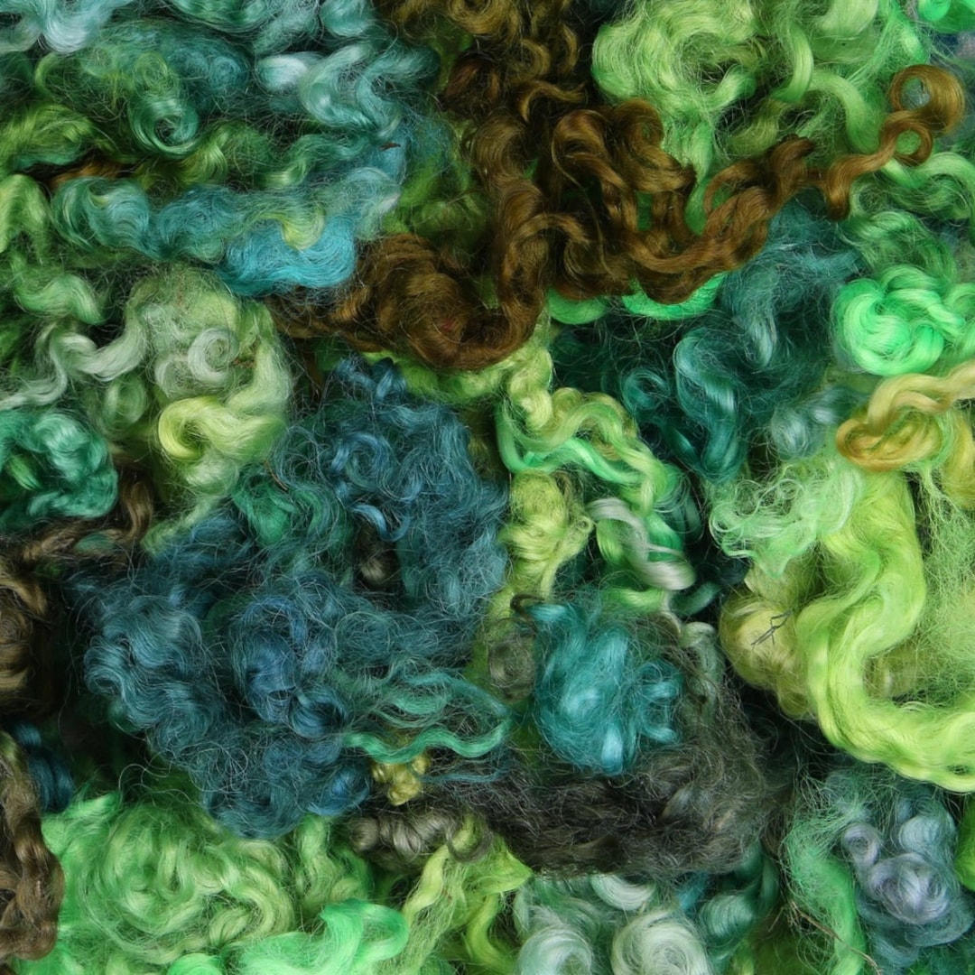 Wensleydale Curls// Green // Wool Curls, Wool Roving, Needle Felting ...