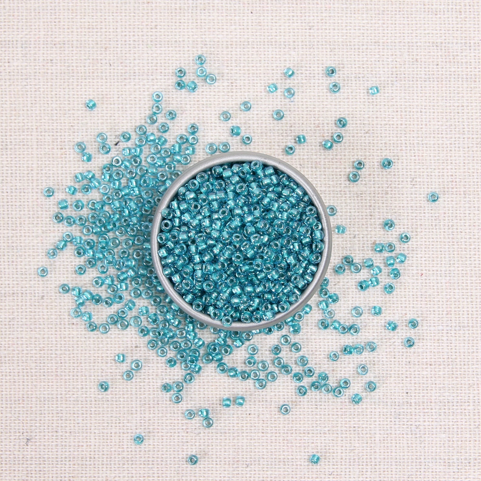 Sequins & Beads // Teal Metallic Sequins, Turquoise Seed Beads, 4mm ...