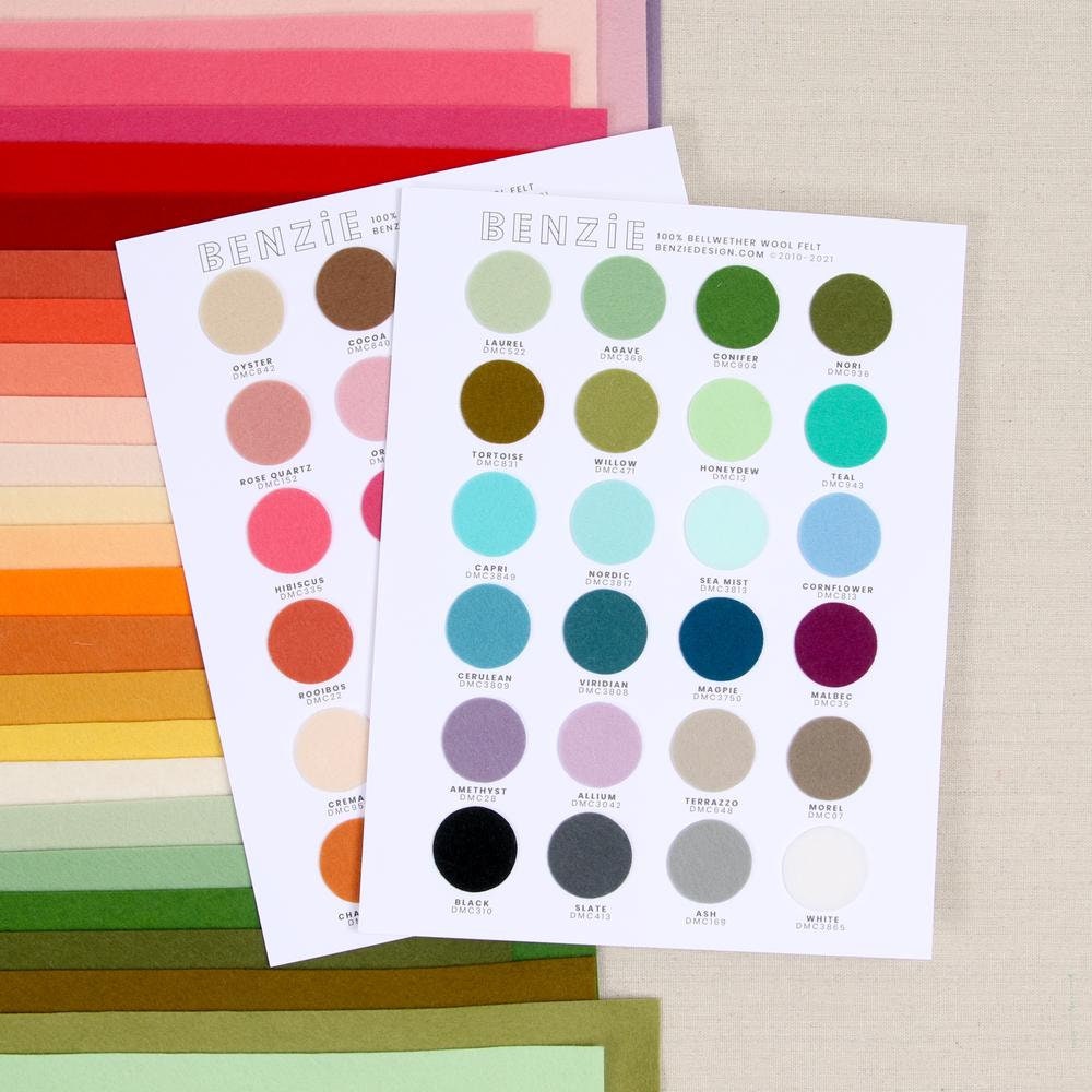 Wool Felt Swatch Chart // Bellwether // Color Samples, Felt Fabric ...