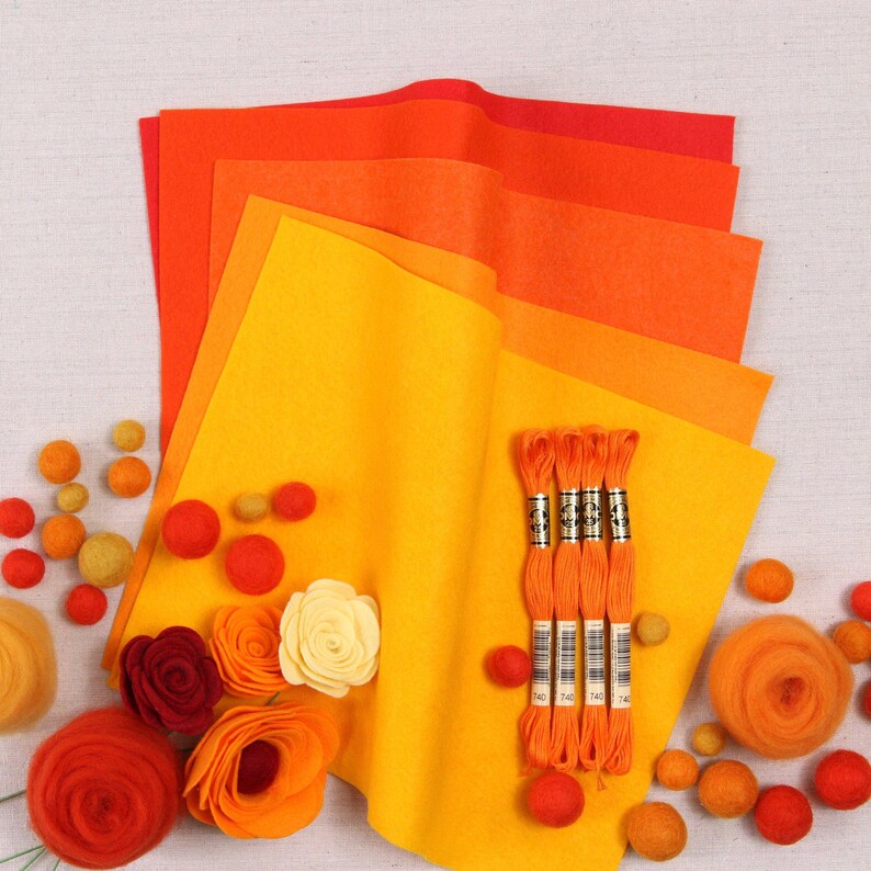 Golden Wool Blend Felt // Sheets // Yards // Threads // Felt Crafts ...