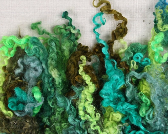Wensleydale Curls// Green // Wool Curls, Wool Roving, Needle Felting ...