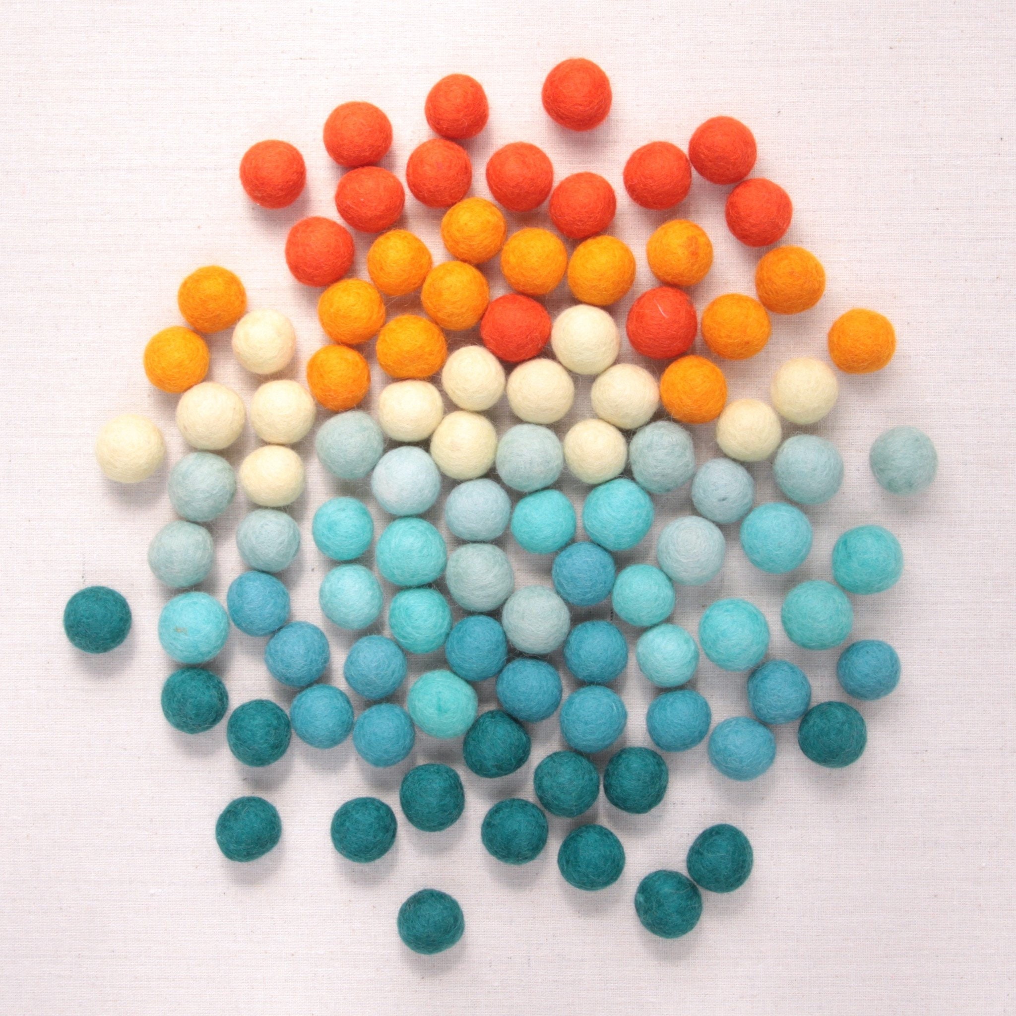 Atomic Age Pom Palette // Felt Pom-poms // Multi Colored Felt Balls ...