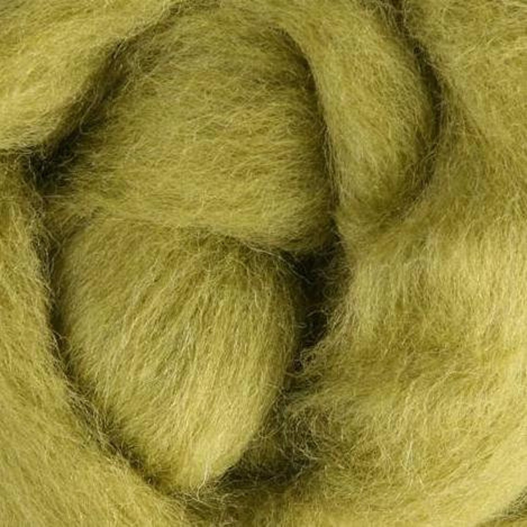 Wool Roving // Fern Corriedale Roving // Green Wool Roving Sliver, Wet ...