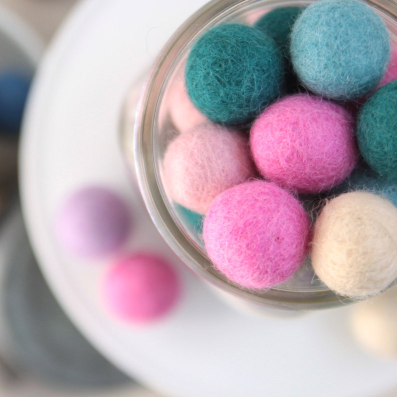 Felt Pom-poms Medium // Felt Balls by Benzie // Felted Balls | Etsy
