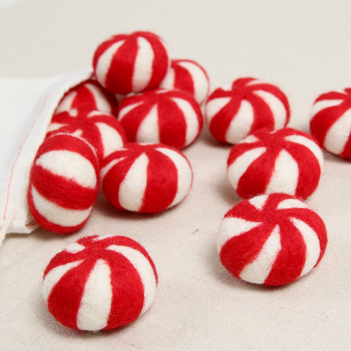 Sweet Stripes Peppermints // Felted Shapes // Holiday Decorations ...