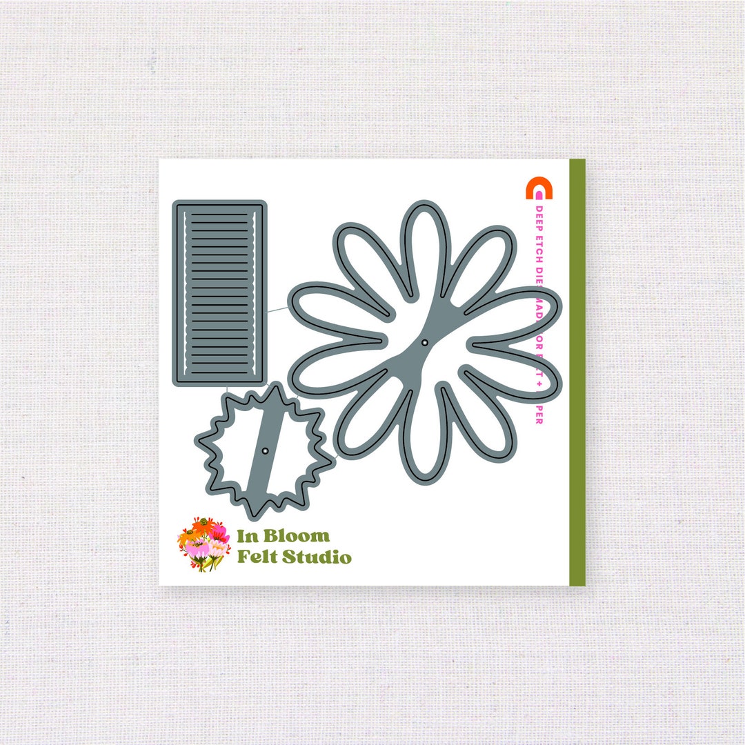 Deep Etch Dies // Daisy Flowers Large // Die Cutting, Felt Stitching ...