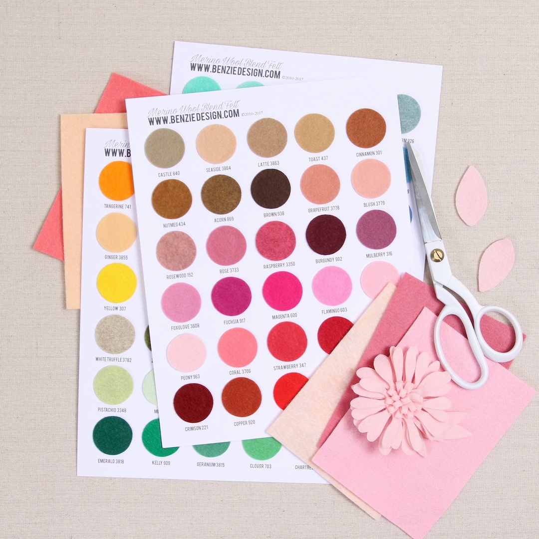 Felt Swatch Chart // Benzie // Color Samples, Felt Fabric Swatches ...