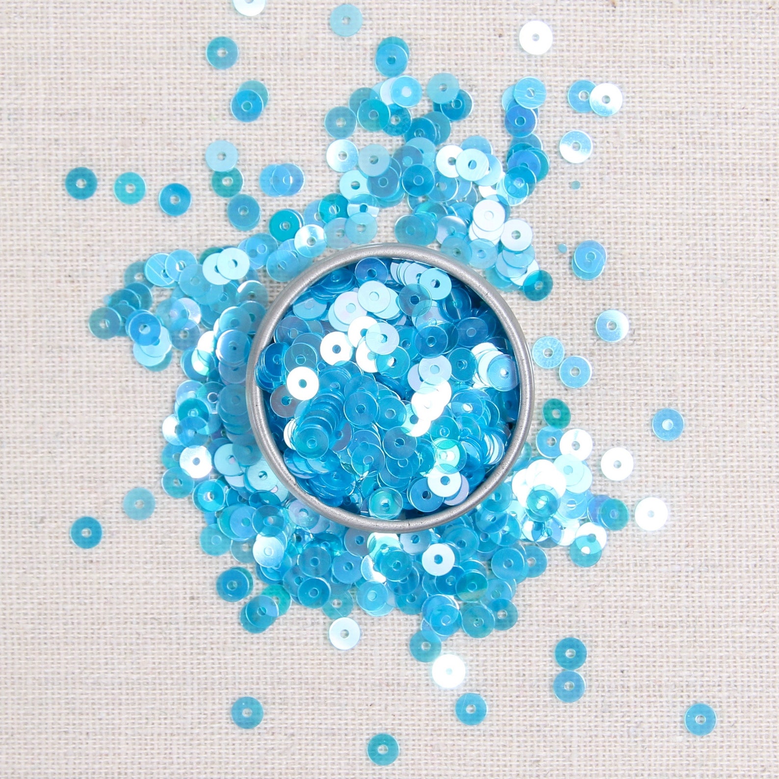 Sequins & Beads // Aquamarine Iridescent Sequins Blue Glass - Etsy