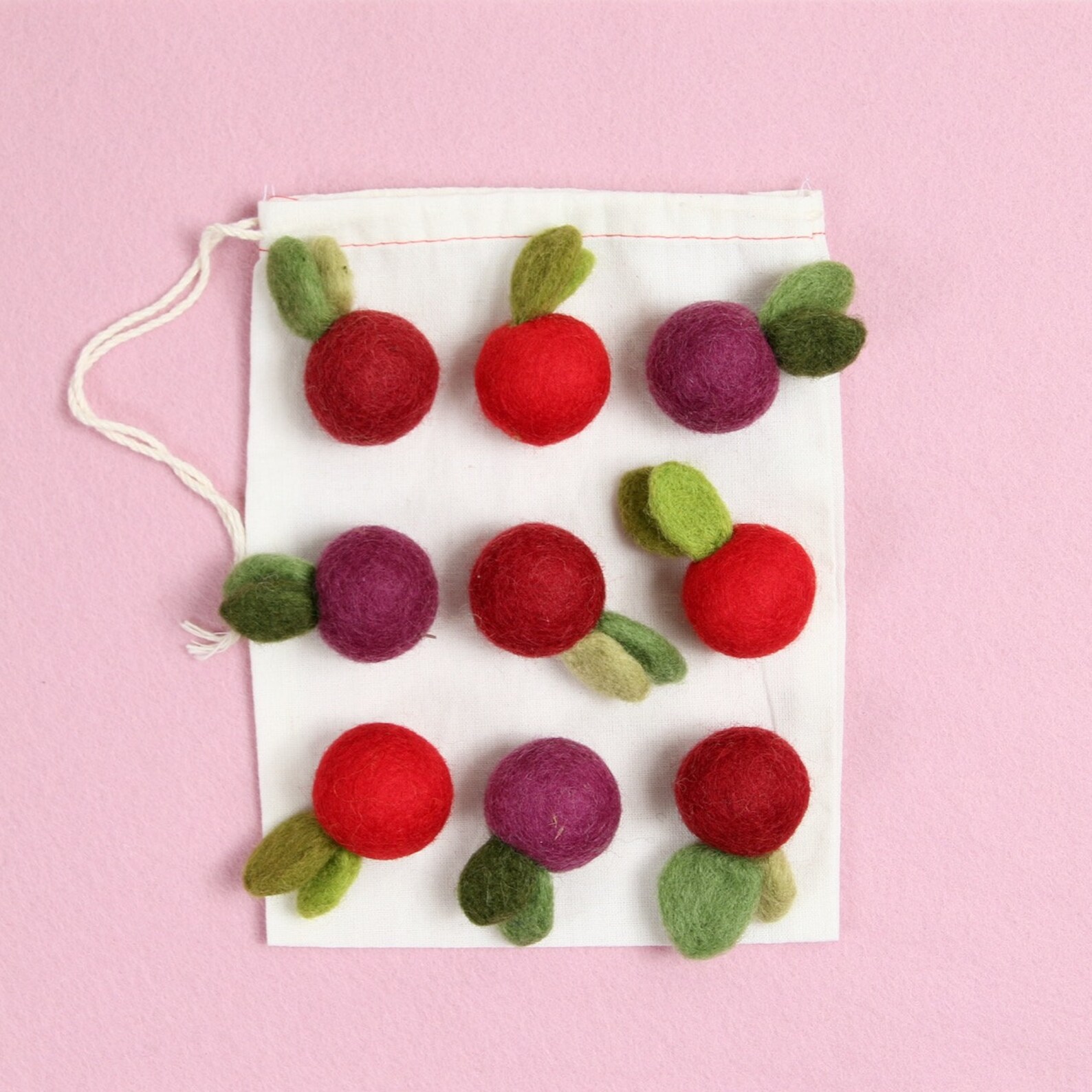 Crimson Berry // 6 Pack // Felt Shapes // Wool Felt Pom Poms, DIY ...