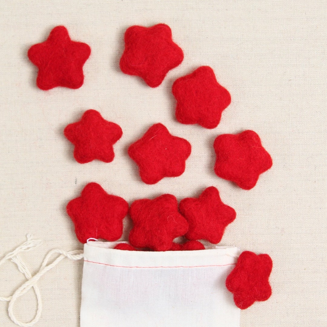 Tiny Stars, Red // Felt Shapes // DIY Garland, Star Hair Accessory ...