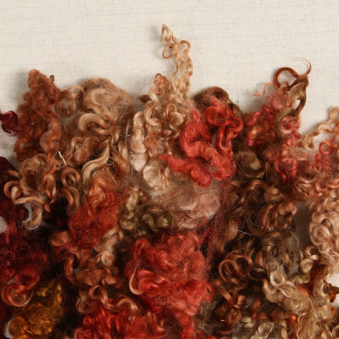 Wensleydale Curls// Auburn // Wool Curls, Wool Roving, Needle Felting ...