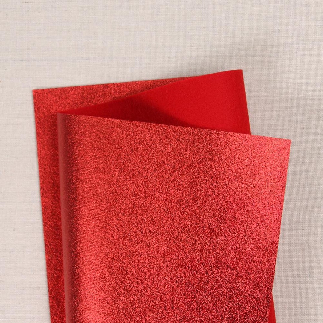 Metallic Felt // Red // Bellwether, 9x12" Metallic Felt Sheets, Glitter ...