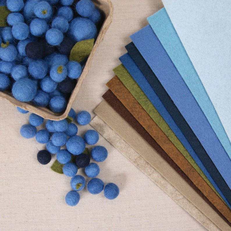 Wool Felt // Blueberry Hill // 10 9x12 12x18 Wool Felt Sheets, Felt ...