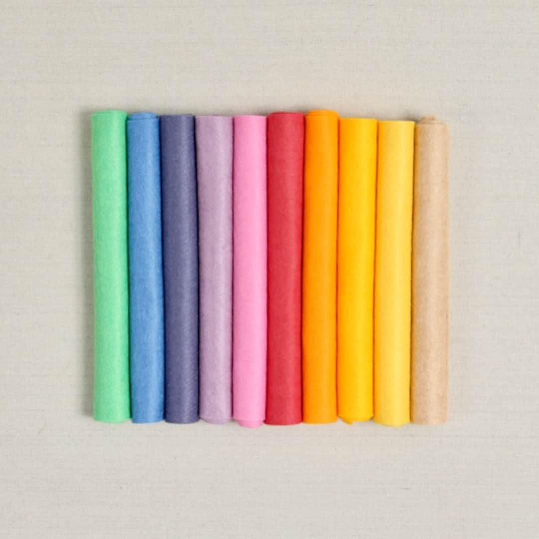 Wool Felt // Panorama Palette // Wool Blend Felt Sheets, Rainbow Felt ...