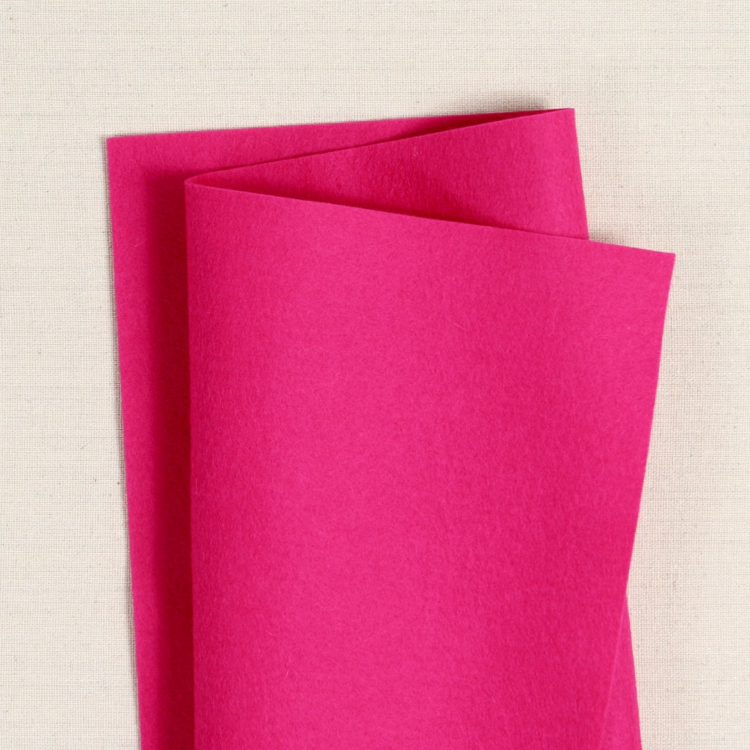 Cerise Pink 100% Wool Felt // Pure Merino Wool Felt Sheets ...