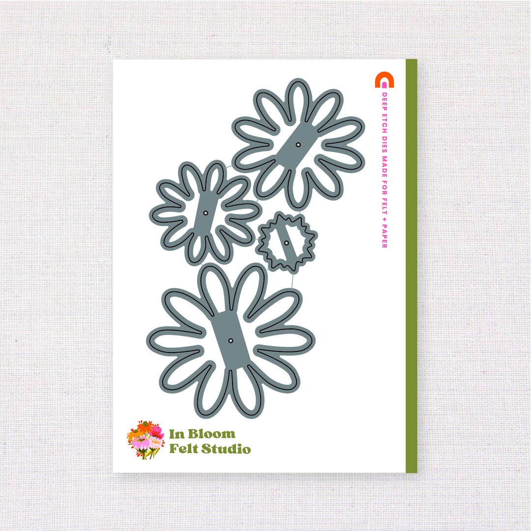 Deep Etch Dies // Daisy Flowers Small // Die Cutting, Felt Stitching ...