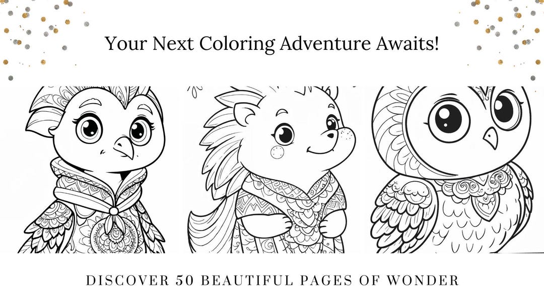Enchanted Forest Creatures Coloring Pages | 50-page Printable Coloring ...