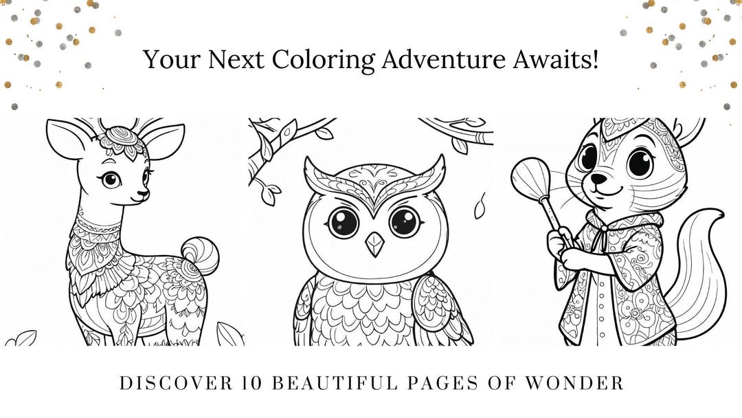 Enchanted Forest Creatures Coloring Pages | 10-page Printable Coloring ...