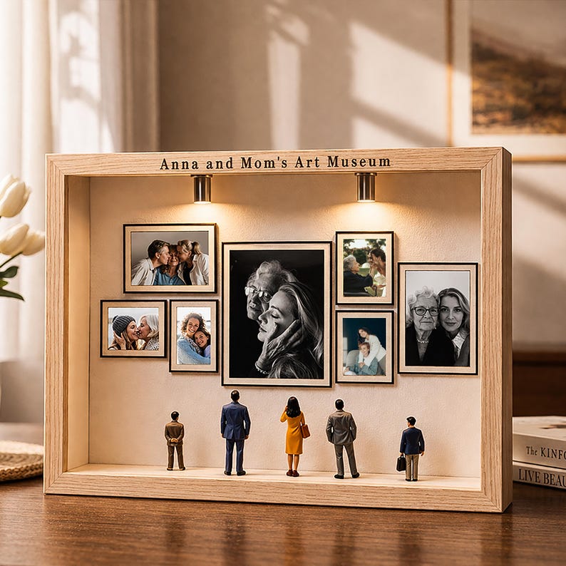 Personalized Mini Gallery Silhouette Box With LED Light, DIY 7 Photos ...