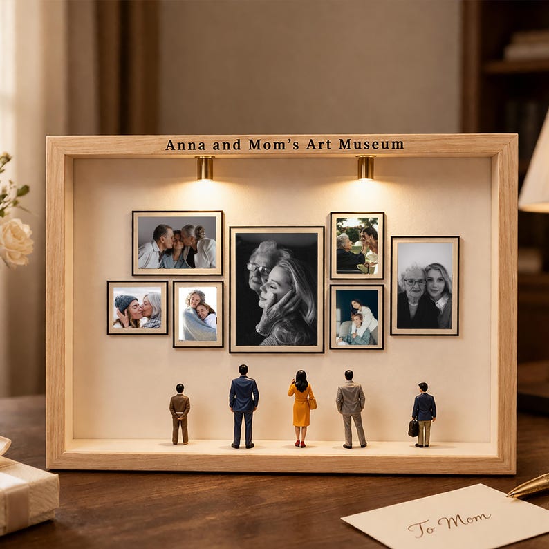 Personalized Mini Gallery Silhouette Box With LED Light, DIY 7 Photos ...