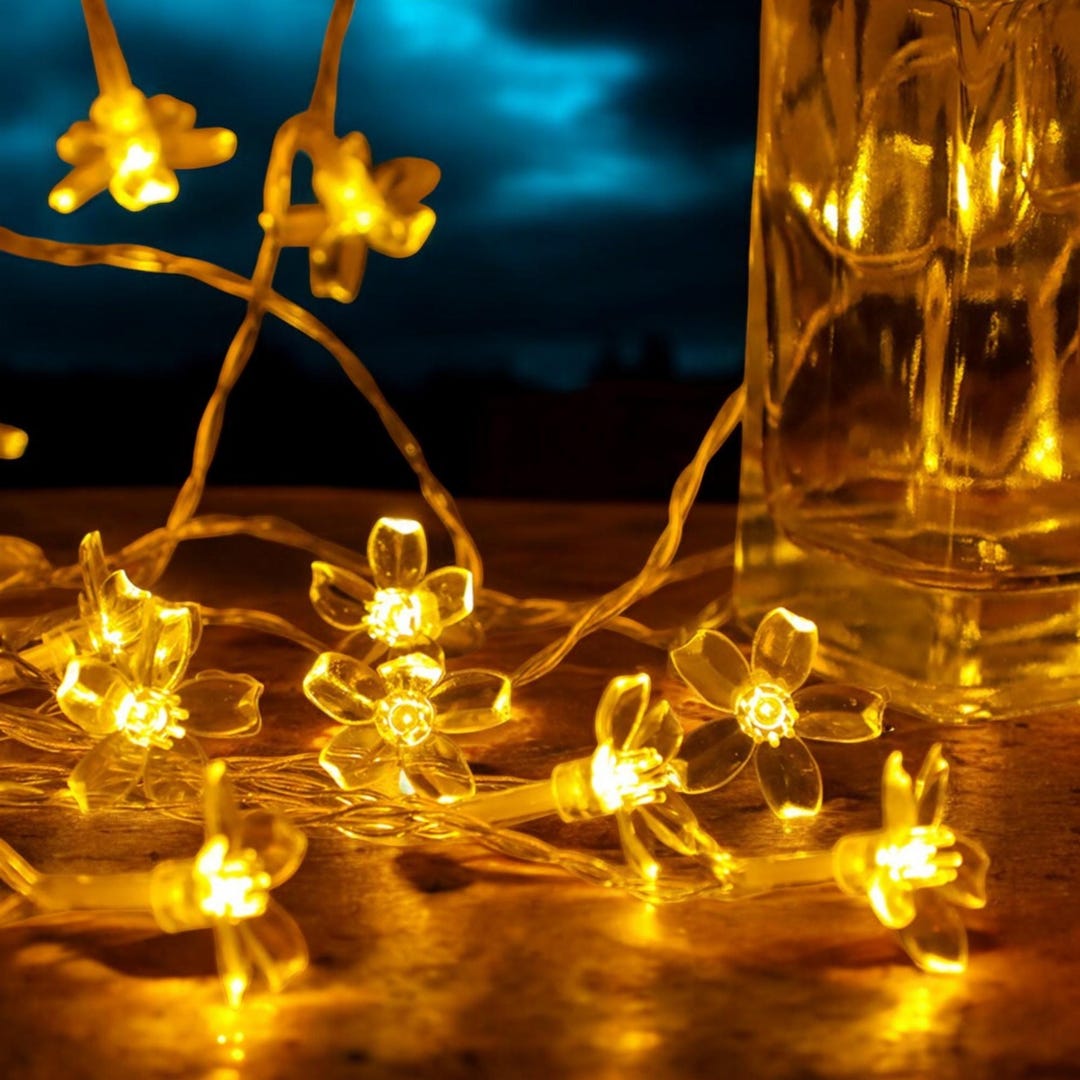 Flower Fairy Lights Battery Operated Waterproof String Lights With 10 ...