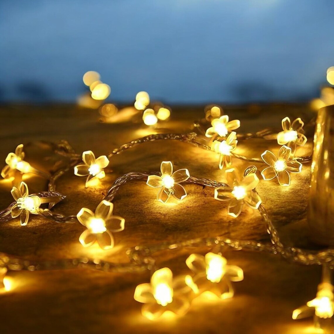 Flower Fairy Lights Battery Operated Waterproof String Lights With 10 ...