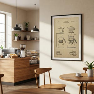 Retro Coffee Shop Poster - Vintage Cafe Wall Art Printable - Digital ...