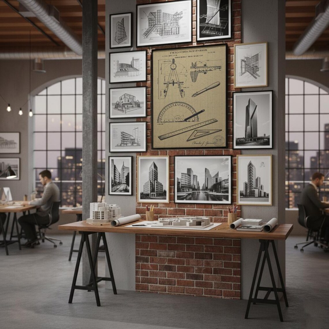 Vintage Drafting Tools Patent Print | Architect Blueprint Wall Art ...