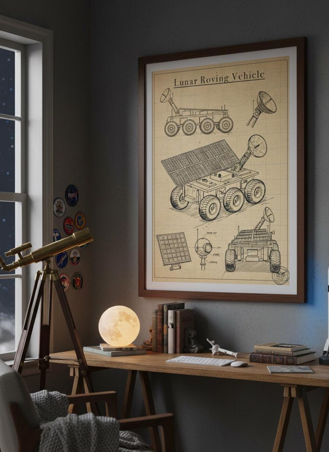 Lunar Rover Patent Print | NASA Apollo Blueprint Art (digital Download ...