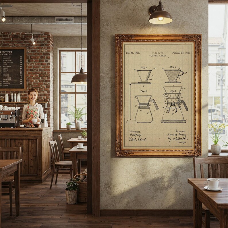 Retro Coffee Shop Poster - Vintage Cafe Wall Art Printable - Digital ...