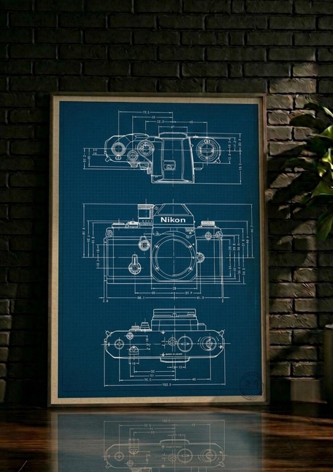 POSTER | Wall Art, Nikon Camera Patent Print, Retro Blueprint Art ...