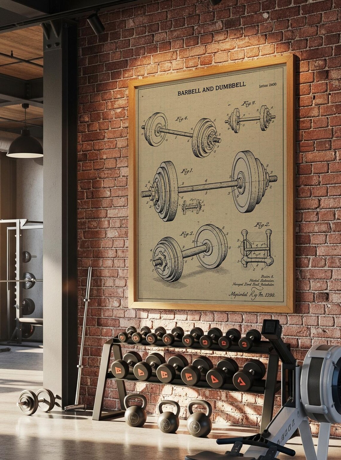 Gym Poster – Vintage Printable Blueprint, Sport Decor - Etsy