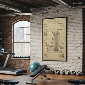 Vintage Gym Equipment Blueprint Poster – Digital Download, Retro ...