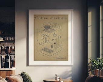 Retro Coffee Shop Poster - Vintage Cafe Wall Art Printable - Digital ...