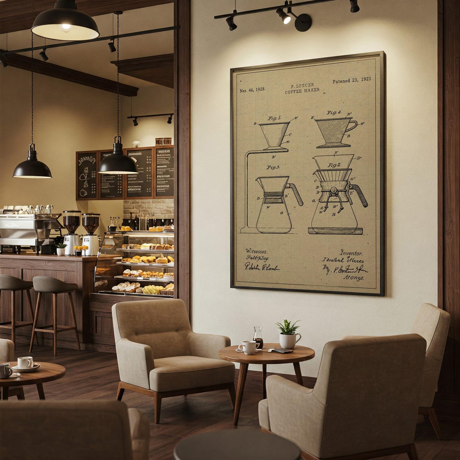 Retro Coffee Shop Poster - Vintage Cafe Wall Art Printable - Digital ...