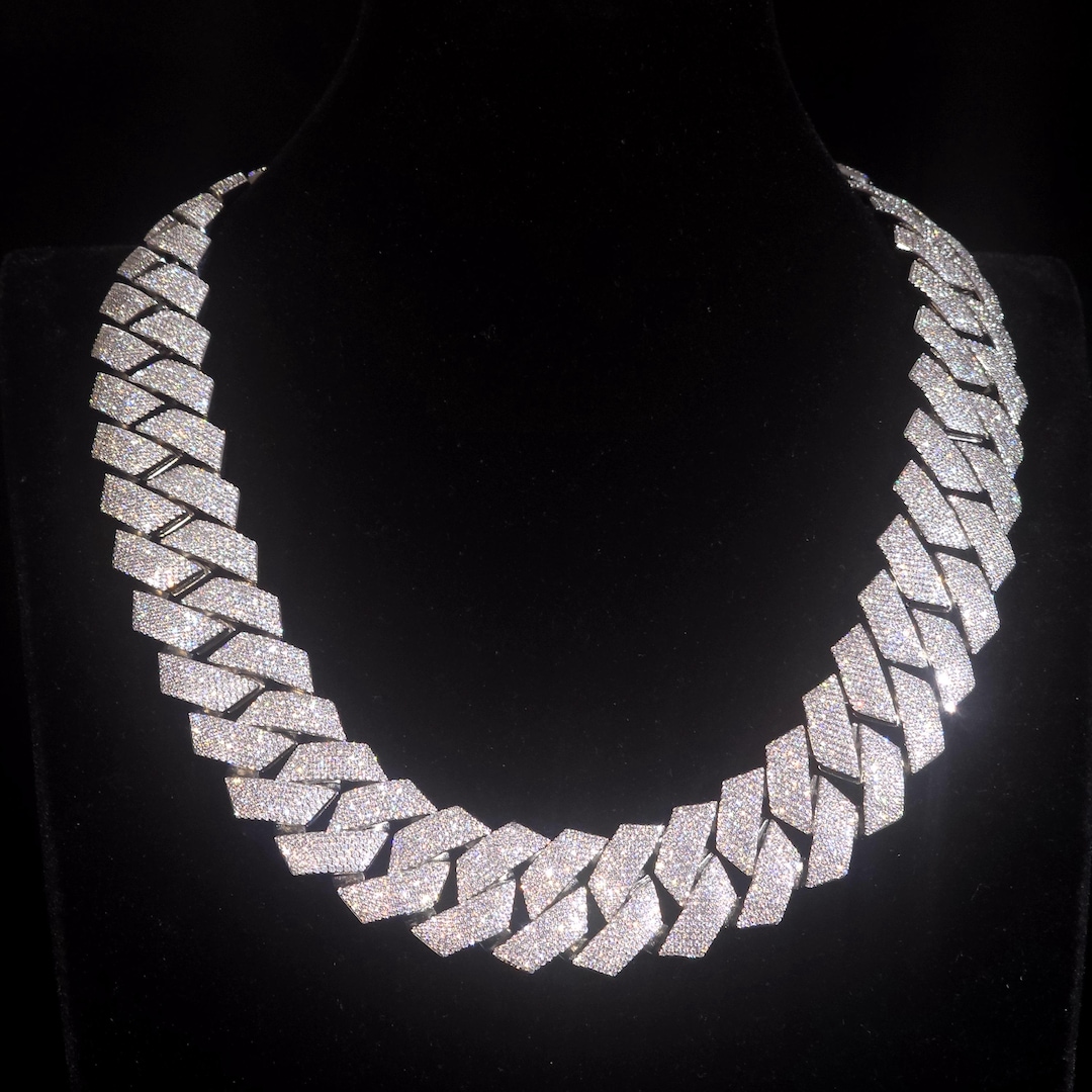 Iced Out Cuban Link Chain,24k Gold Plated, CZ Diamond, Hip Hop Jewelry ...