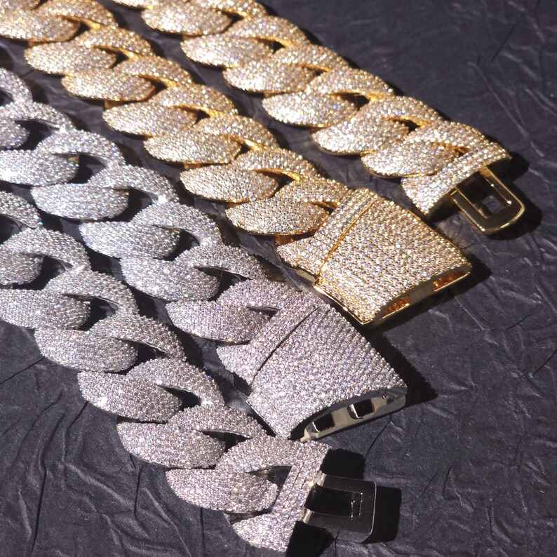 Iced Out Cuban Link Chain: 24K Gold Plated, CZ Diamond, Hip Hop Jewelry ...