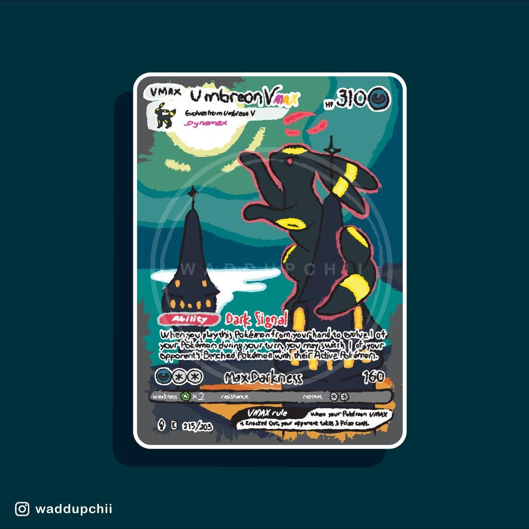 Umbreon Vmax Moonbreon Evolving Cries Custom Card TCG - Etsy