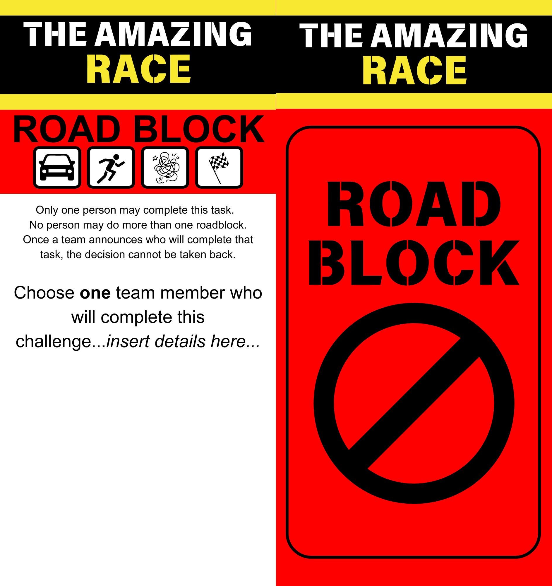 Amazing Race Clues. Printable Template. - Etsy