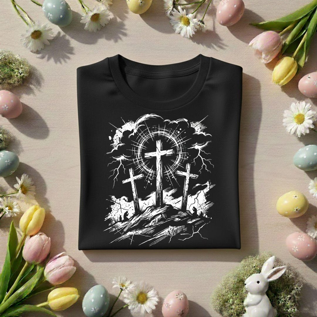 Calvary Hill Scene PNG, Three Crosses PNG, Grunge Calvary Sublimation ...