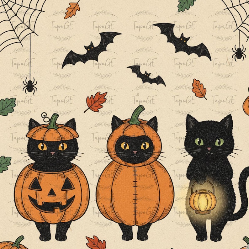 Halloween Cats in Pumpkin Costumes PNG Clipart (digital Download) - Etsy