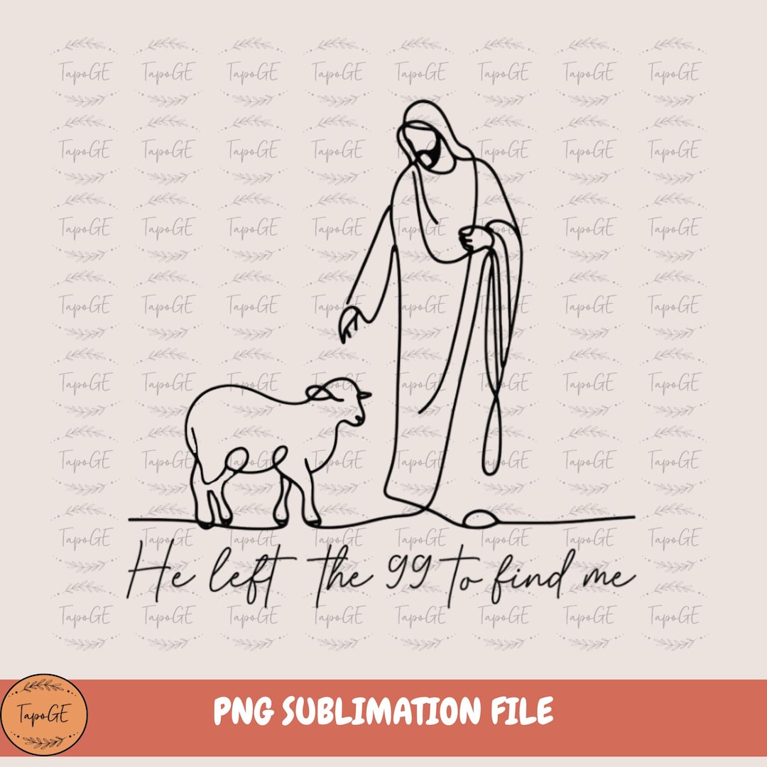 Good Shepherd Line Art, Jesus and Lamb, Christian Wall Art (digital ...