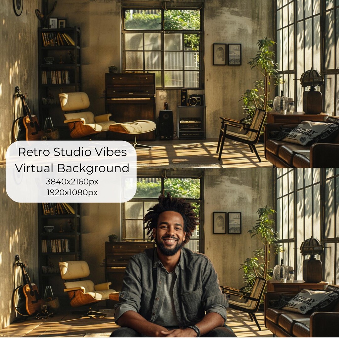 Retro Loft Virtual Background | Zoom & Teams Backdrop | Digital ...
